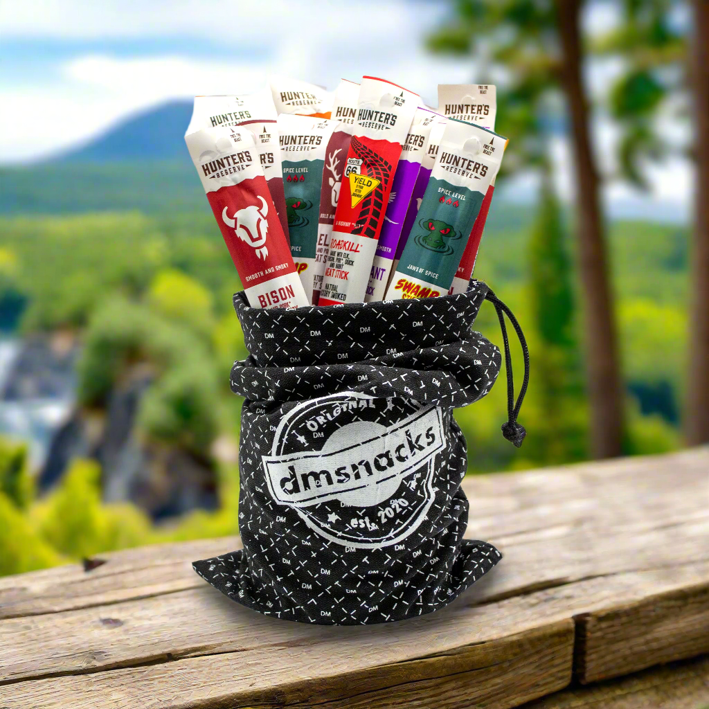 Exotic Meat Sticks Bag – 14 Wild Game Jerky Snacks | DM Snacks