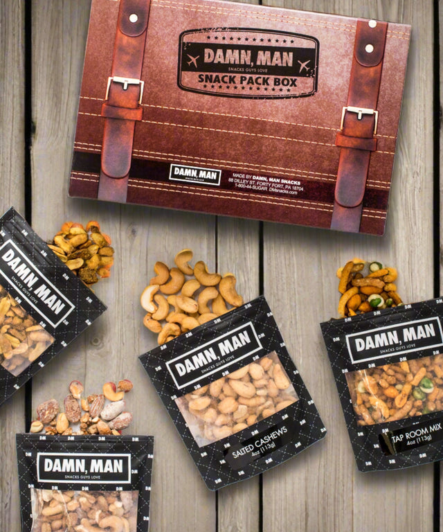Damn, Man Snacks | Premium Nuts | Build Your Own 4-Pack Box of Nuts